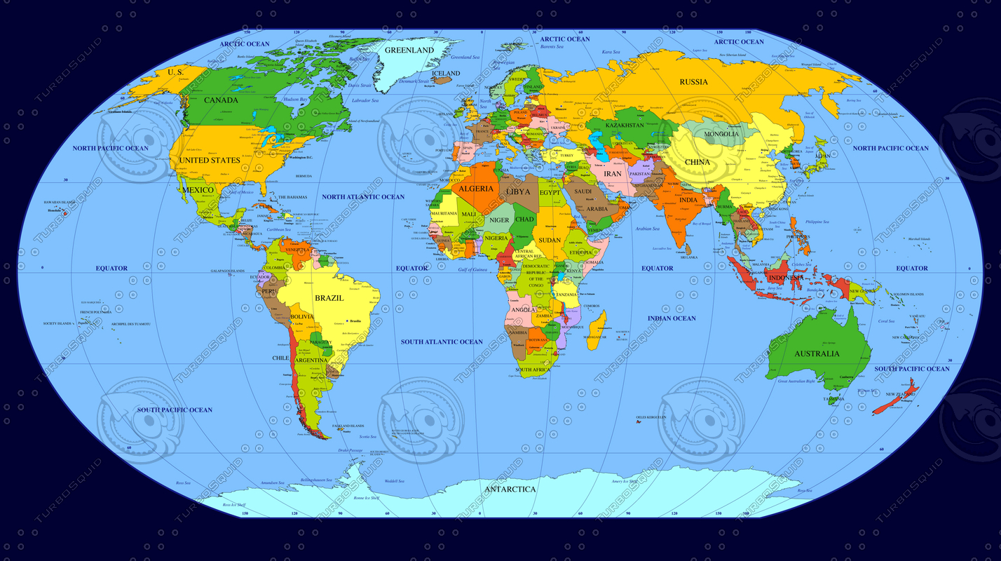 General JPEG world map map