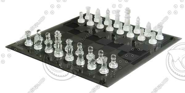 Stock Photoshop glass chess set