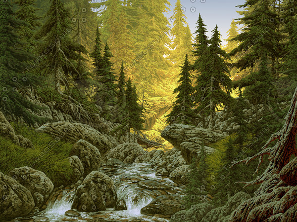 Stock JPEG Cascade stream mountains
