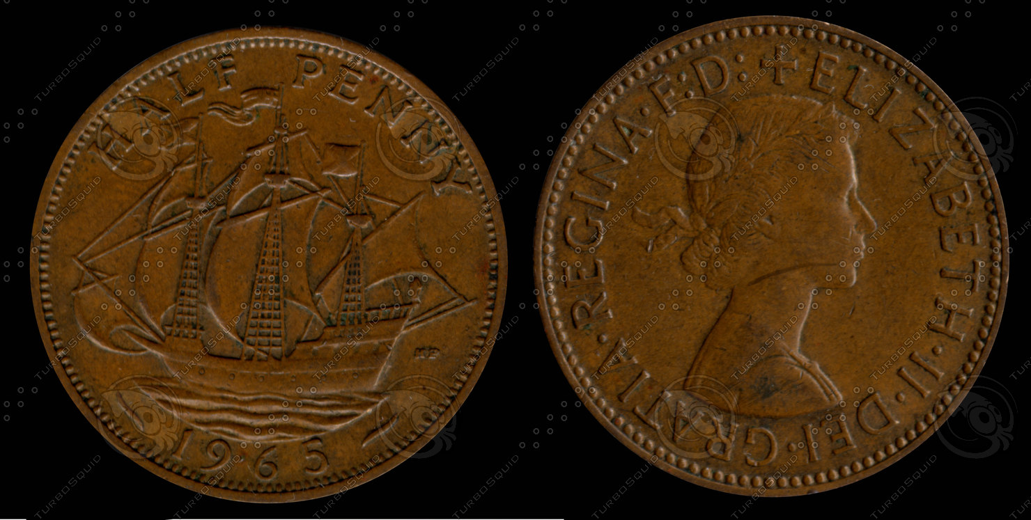 Texture JPEG halfpenny old coin