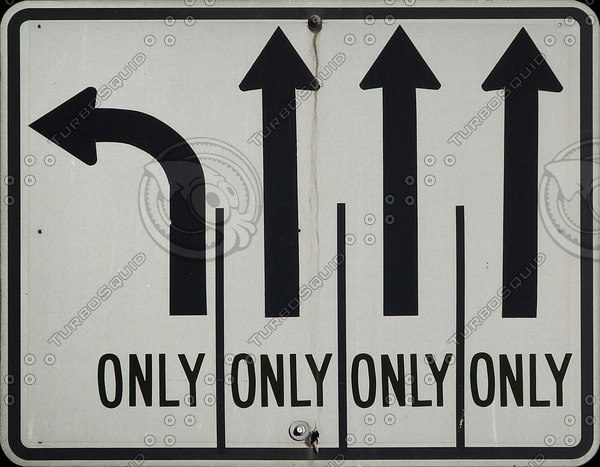 Texture JPEG signs turning lanes