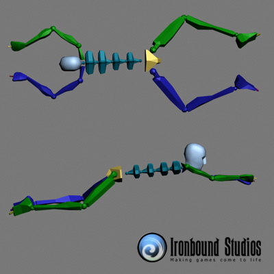 General Character Studio Biped swim motion animation