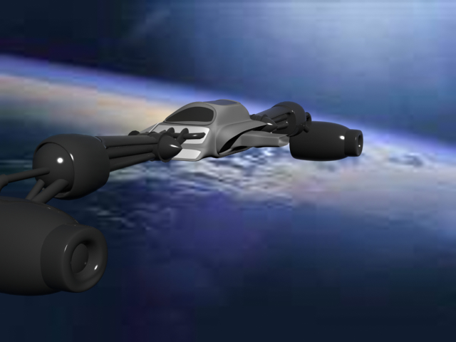 Stock Windows Bitmap spaceship model with