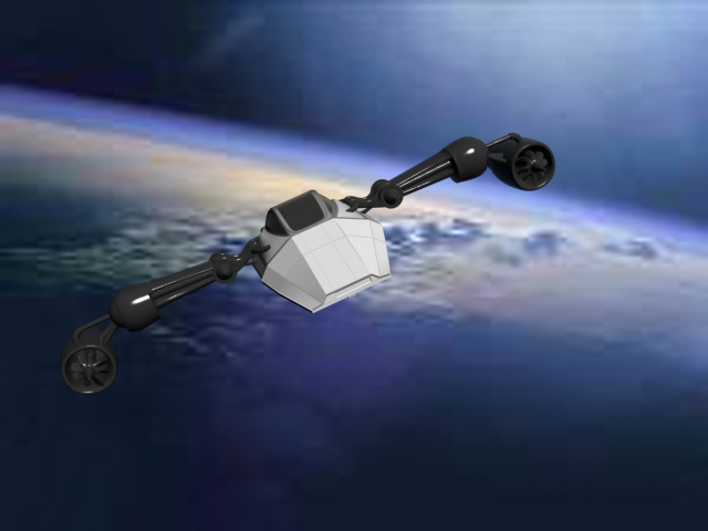 Stock Windows Bitmap spaceship model with