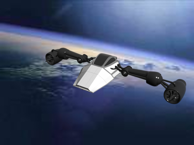 Stock Windows Bitmap spaceship model with