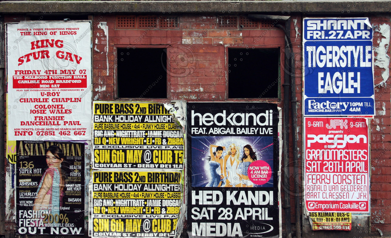 Texture JPEG flypost flyposting building