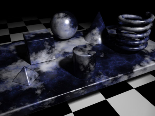 Materials Maya marble blue black