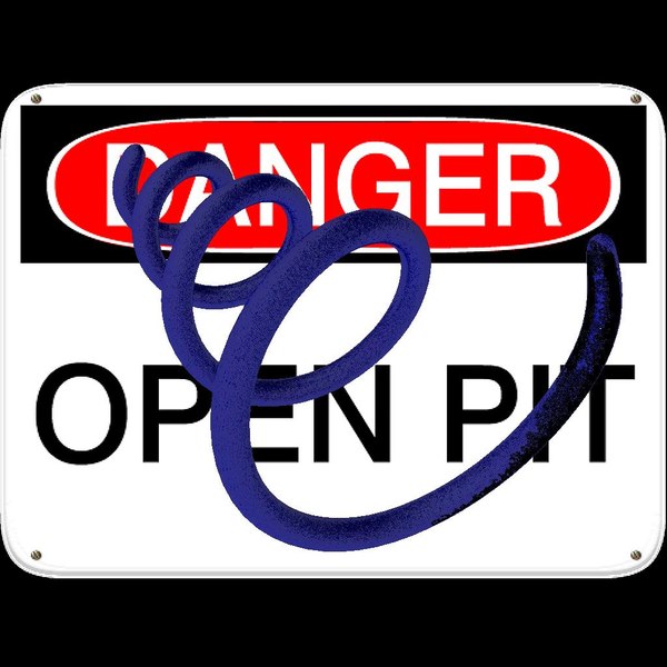 Texture sign open pit