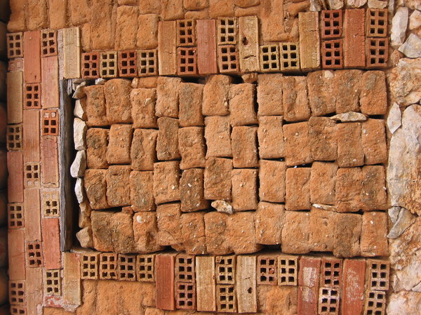 Texture JPEG brick window with