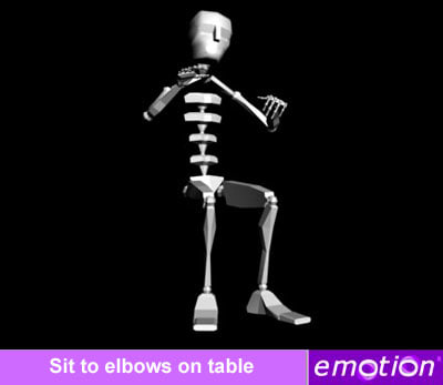 Motion elbows table sit