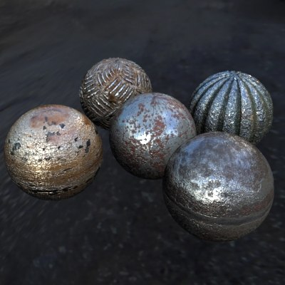 Materials 3ds Max Texture metal iron scifi