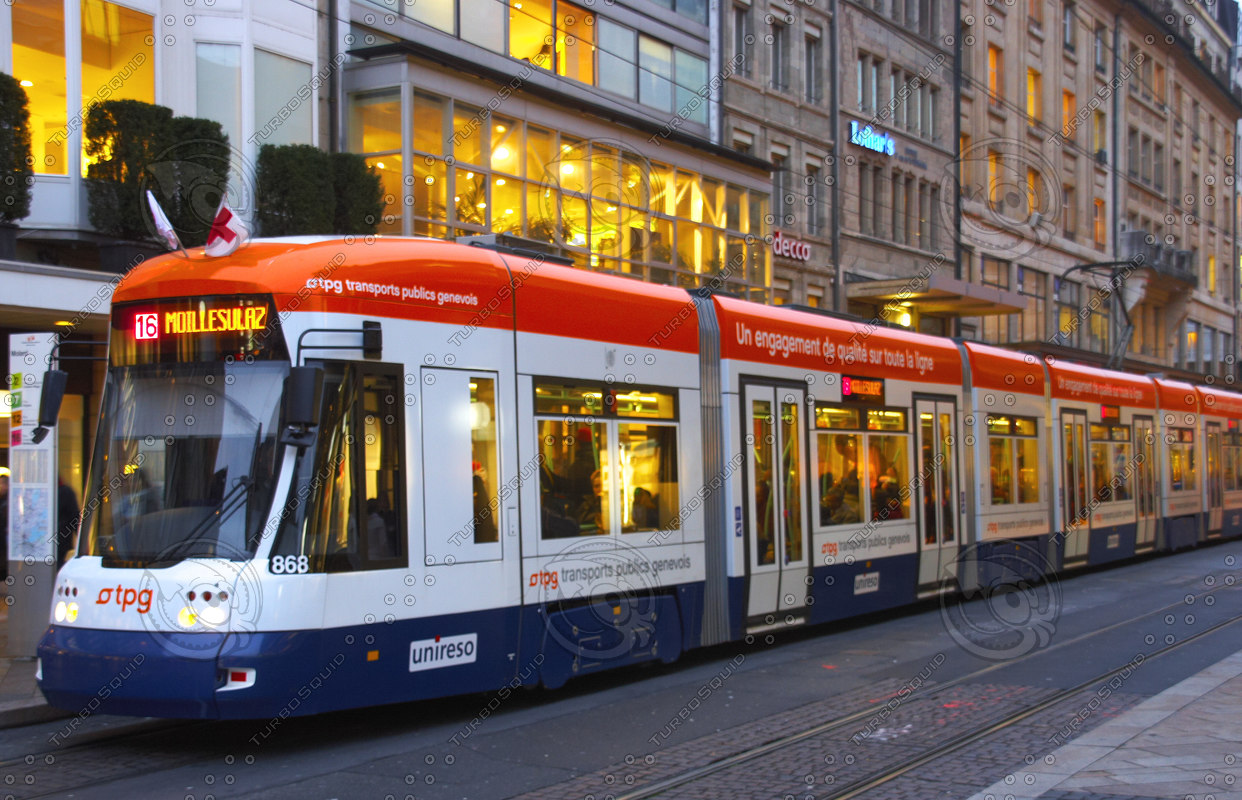 Stock JPEG TRAM GENEVA OLD