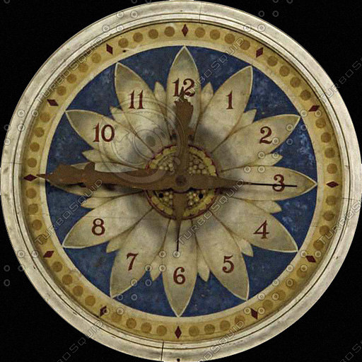 Texture JPEG clock face floral