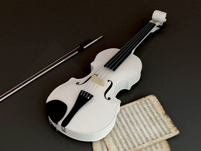 Stock JPEG violin white music