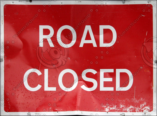 Texture JPEG road closed sign