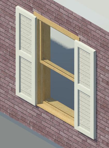 Building Revit Family Shutter window rectangular