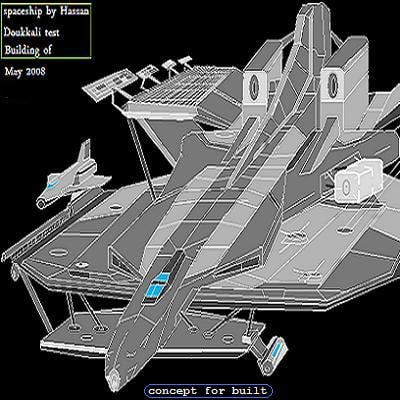 Stock Windows Bitmap spaceship model with