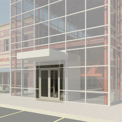 Building Revit Family door storefront tenant