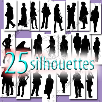 Texture JPEG silhouettes people render