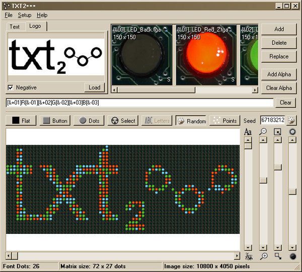 Software Application dot font text