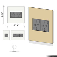 Building Revit Family quad outlet Electrical