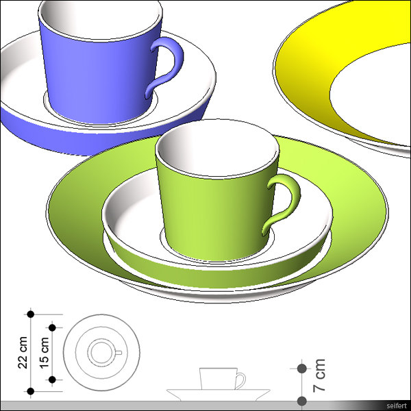 Building Revit Family Dishes Set Cup