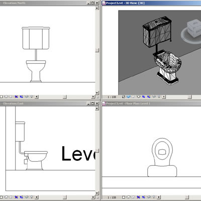 3d revit plumbing fixtures closet