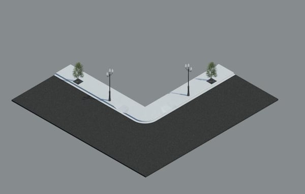 Building Revit Family City Corner Street