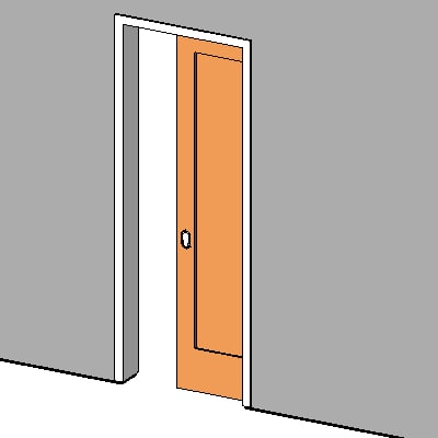 Building Revit Family Door Pocket Single