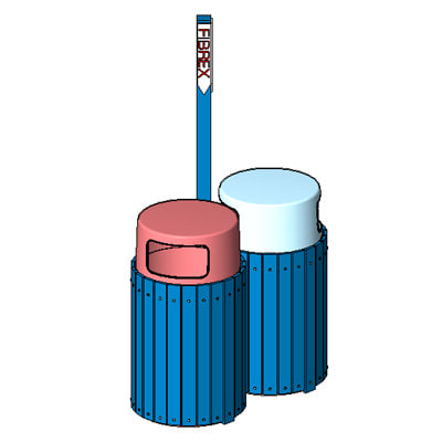 Building Revit Family recycling station trash