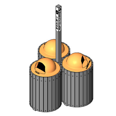 Building Revit Family recycling station trash
