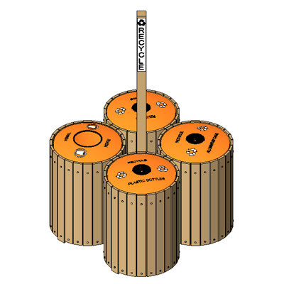 Building Revit Family recycling station trash