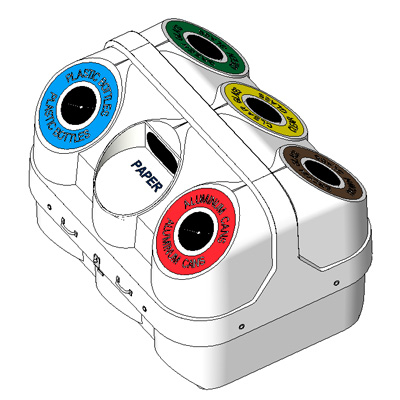 Building Revit Family recycling station trash