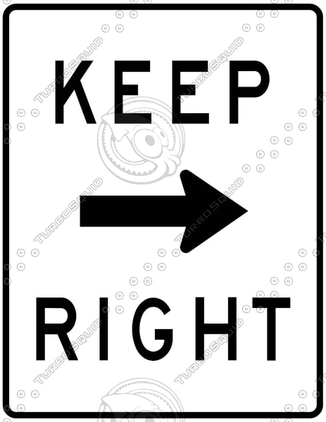 Texture JPEG Keep Right Sign