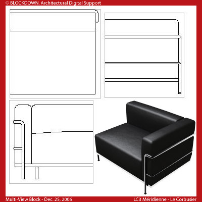 General AutoCAD drawing multi view block