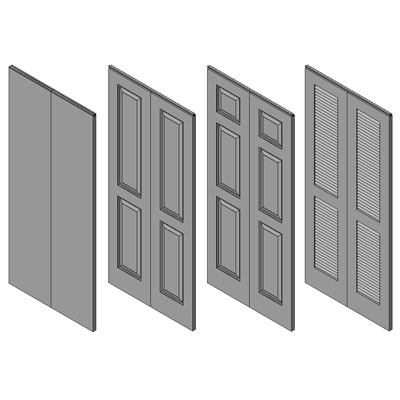 Building Revit Family wood door bifold