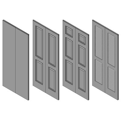 Building Revit Family wood door bifold