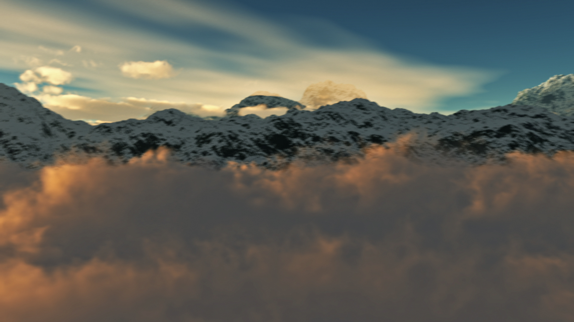 Stock Quicktime animation mountain aerial