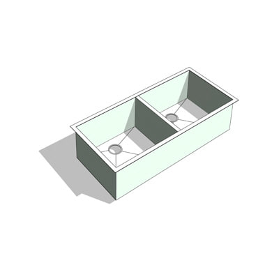 Building Revit Family undermount double bowl