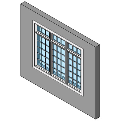 Building Revit Family window fixed transom