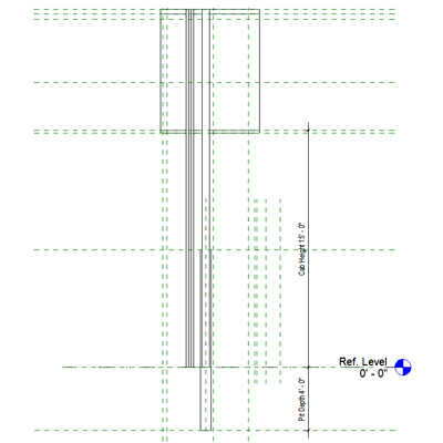 Building Revit Family elevator traction hydraulic
