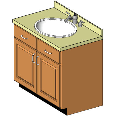 Building Revit Family Lavatory Plumbing Casework