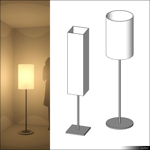 Building Revit Family lamp floor lighting