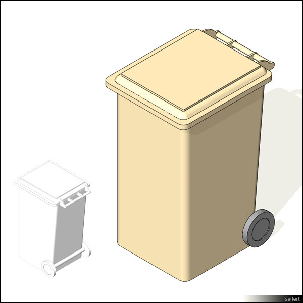 Building Revit Family bin wheel wheelie