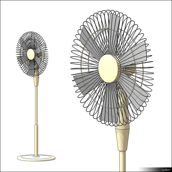 Building AutoCAD drawing fan ventilator heat