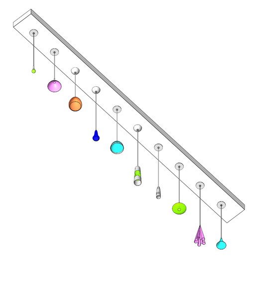 Building Revit Family Pendant light collection