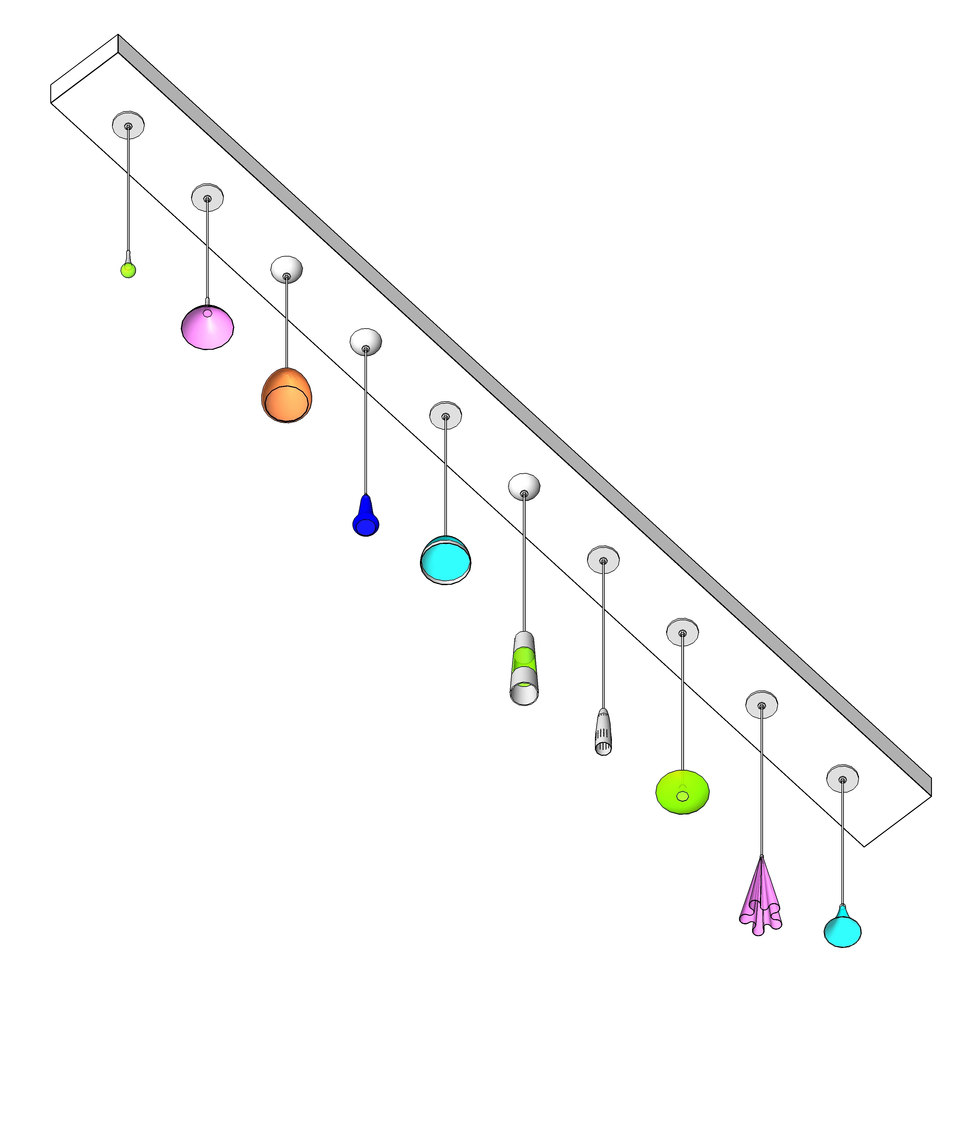 Building Revit Family Pendant light collection