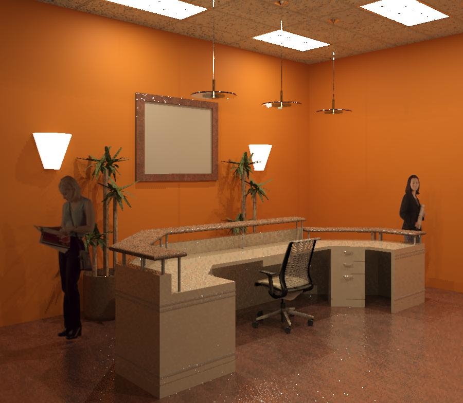 Building Revit Family Duke Reception Desk