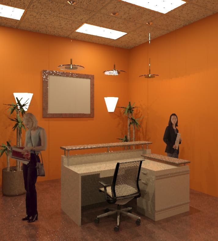 Building Revit Family Duke Reception Desk