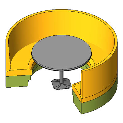 Building Revit Family booth dining banquette
